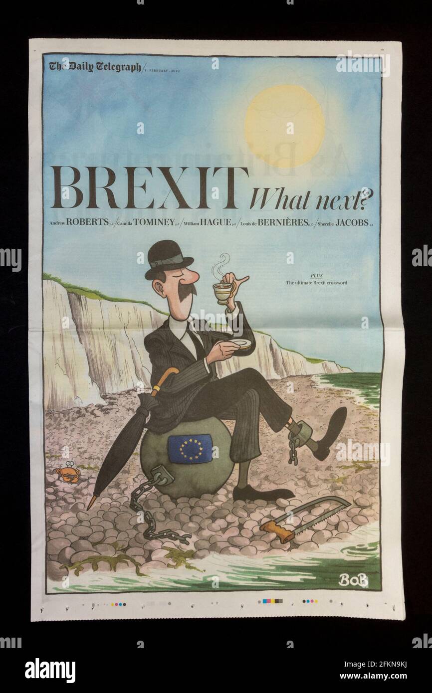 Front page pullout of the Daily Telegraph on 1st February 2020 ...