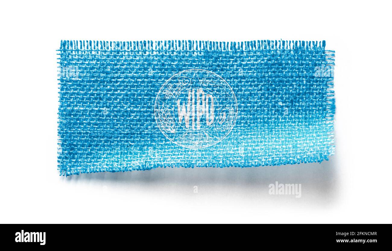 International Intellectual Property Organization flag on a piece of ...