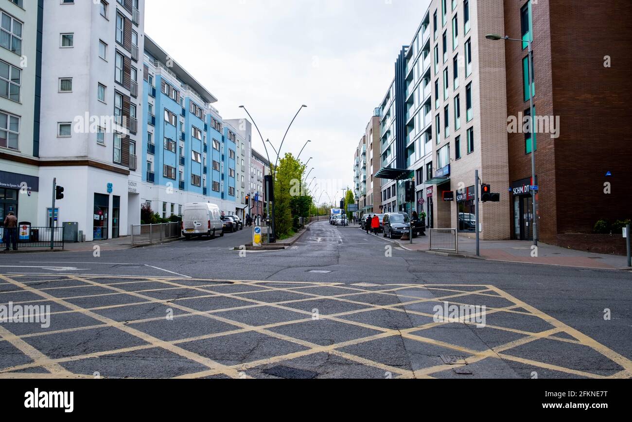 Epsom Surrey London UK, May 02 2021, Modern High Rise Apartment Block ...