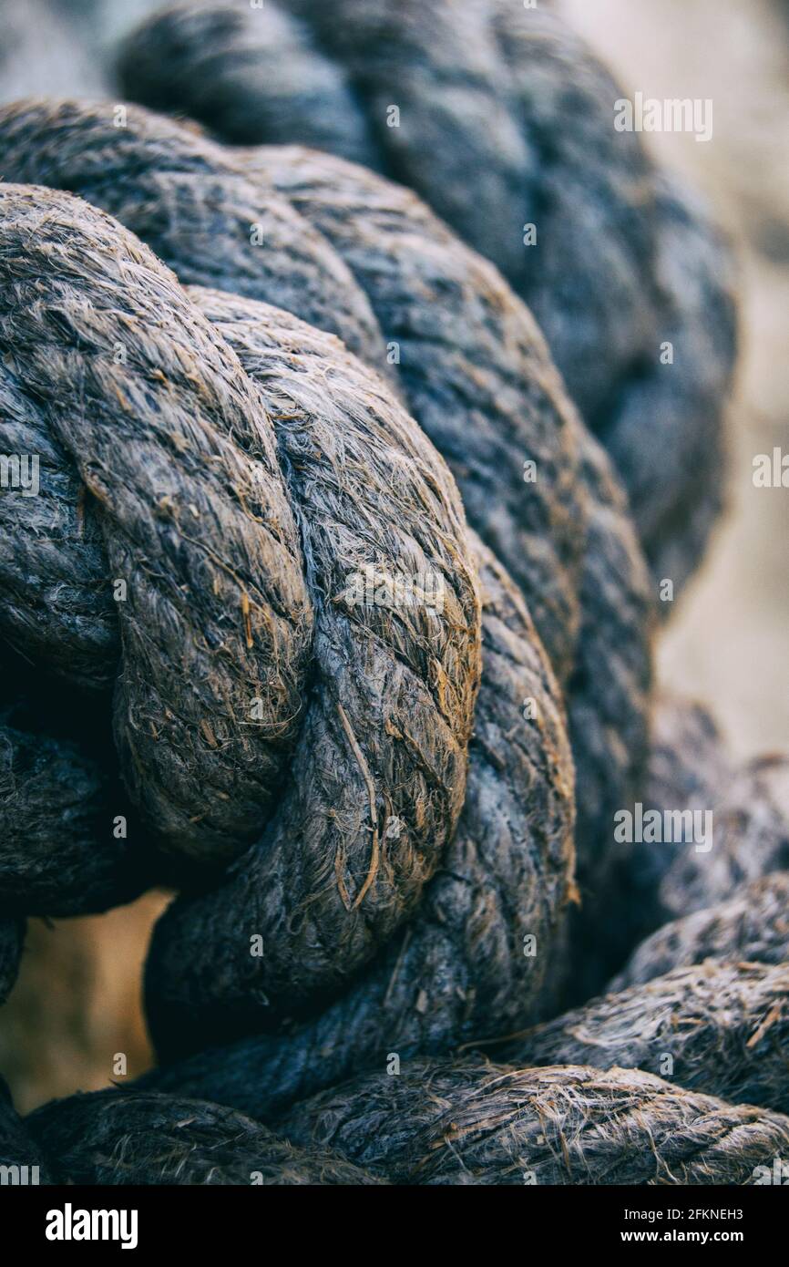 natural jute rope wound on a pole Stock Photo - Alamy