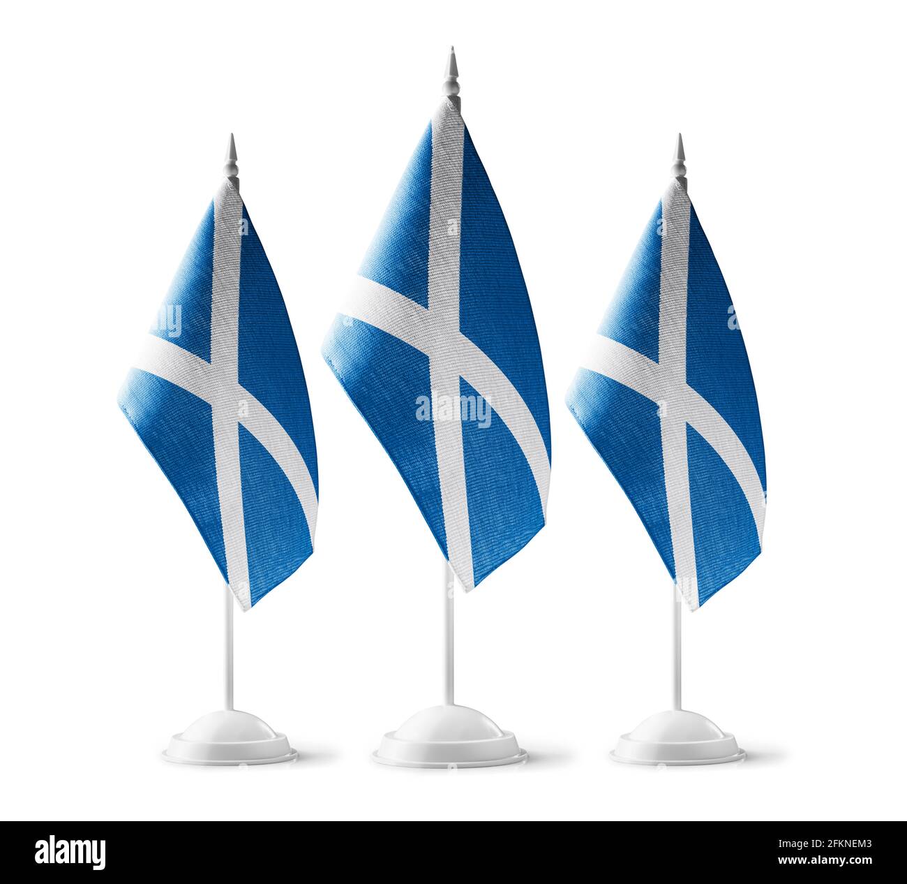 Small national flags of the Scotland on a white background Stock Photo ...