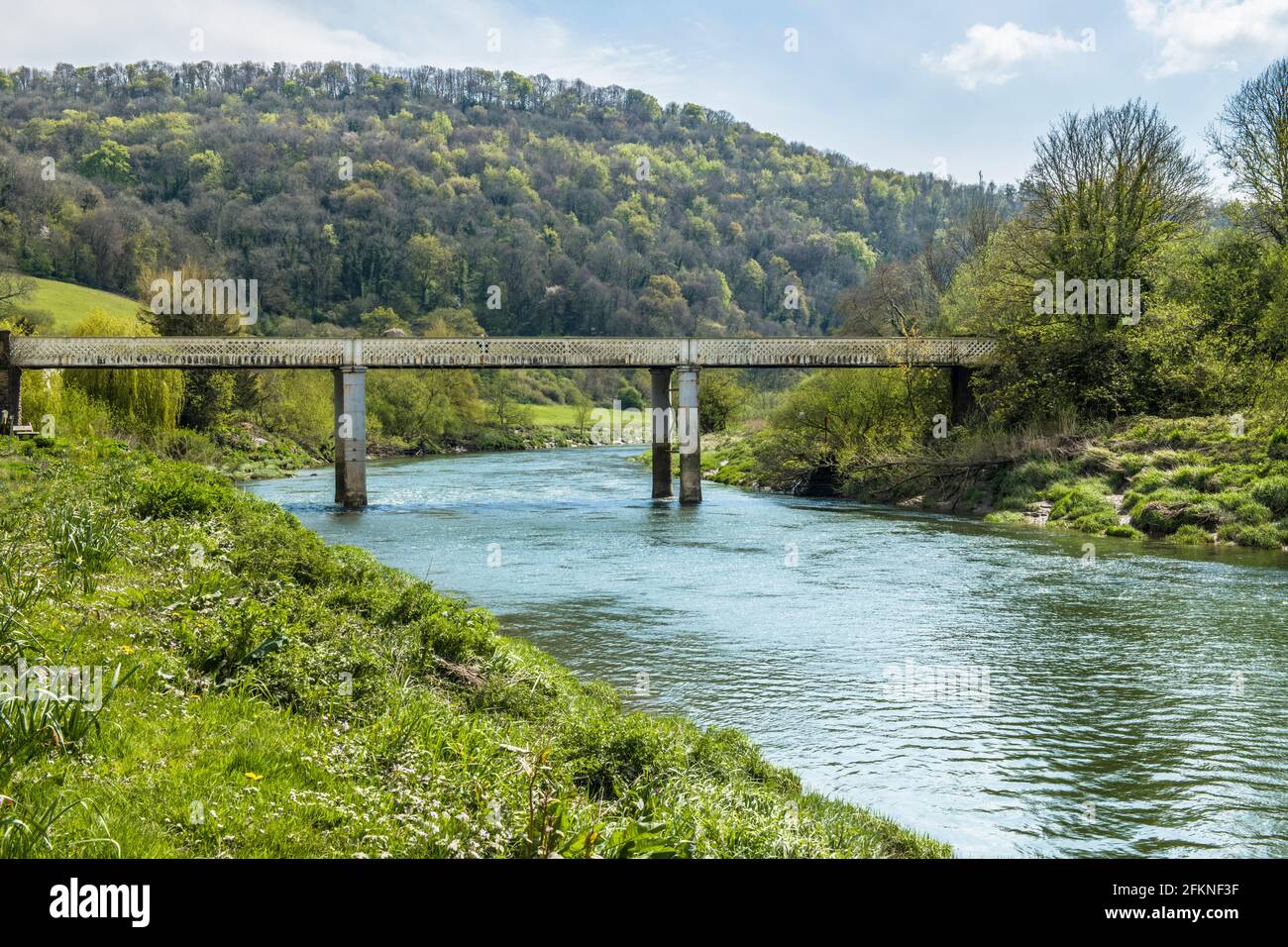 The Brockweir Bridge and River Wye in the beautiful Wye Valley an AONB ...
