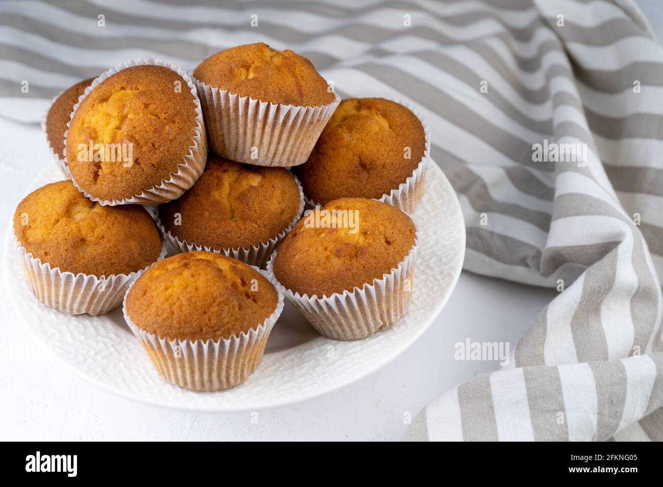Biscuit muffins close-up. Sweet pastries. Party treat. Dessert on white ...