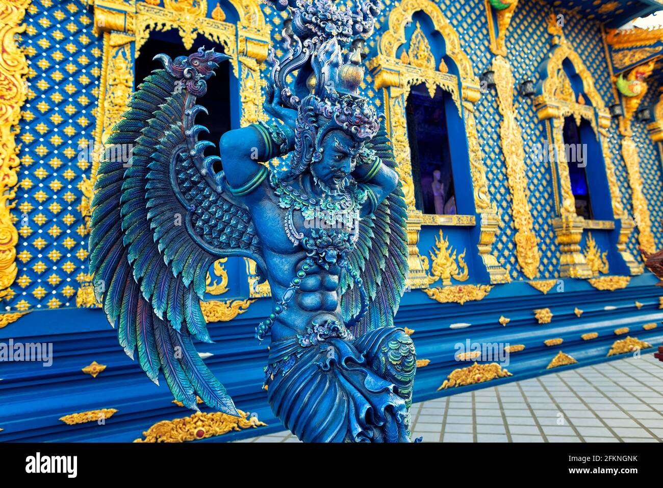 Wat Rong Suea Ten, the Blue Temple in Chiang Rai Stock Photo - Alamy