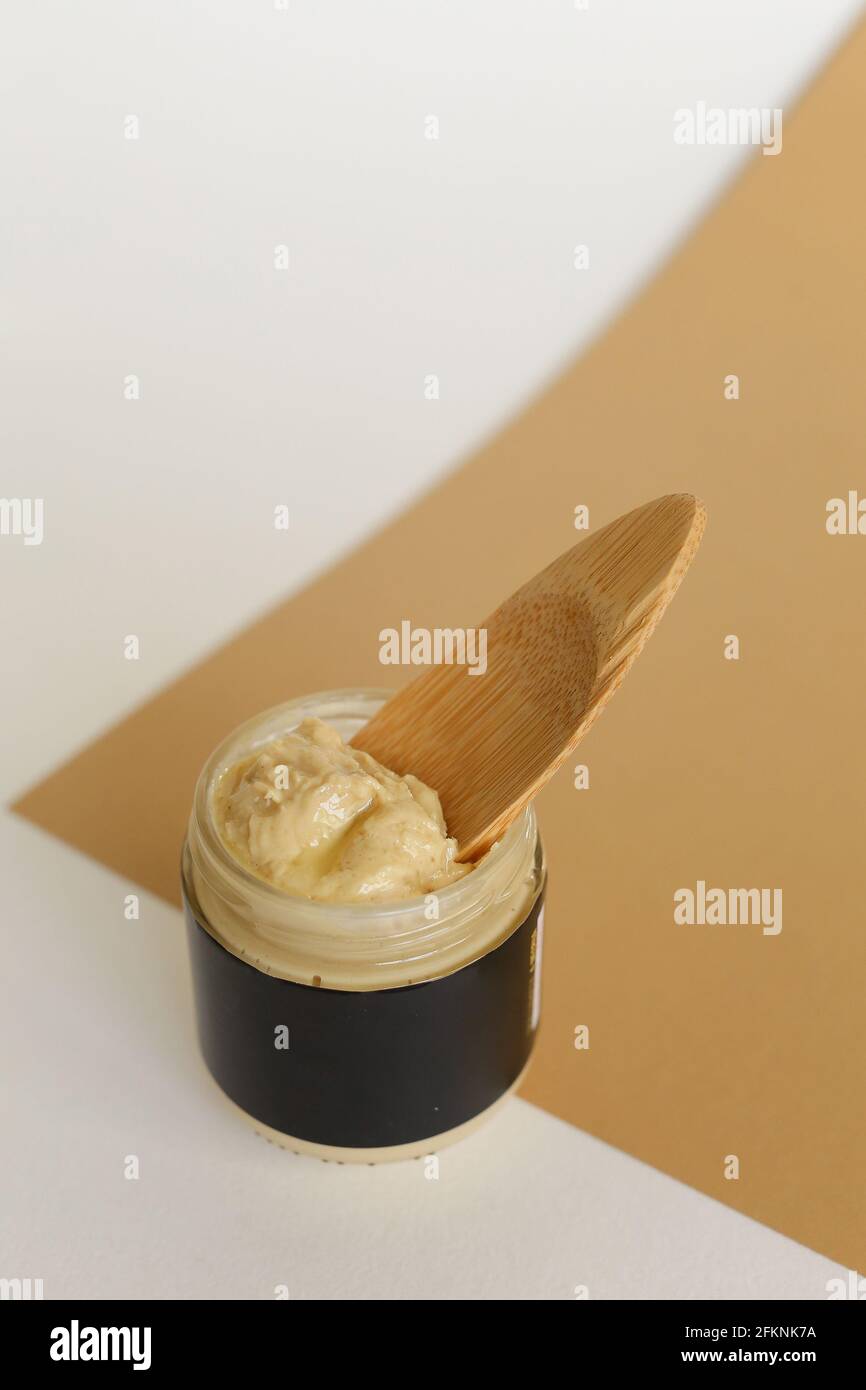 Texture close up Almond Butter or Peanut butter Stock Photo - Alamy