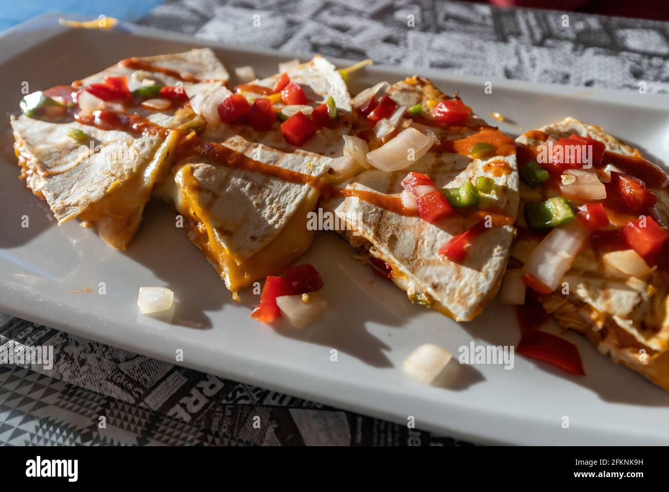 Fast food on the table in the restaurant , traditional vegetarian pita ...