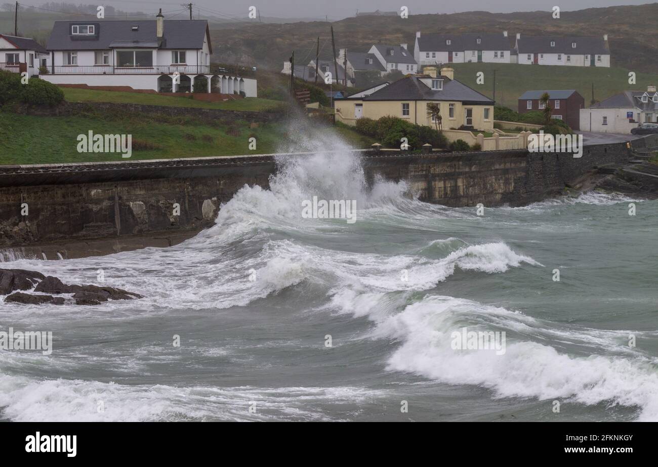 Storm waves hitting sea wall Tragumna,West Cork,Ireland Stock Photo - Alamy