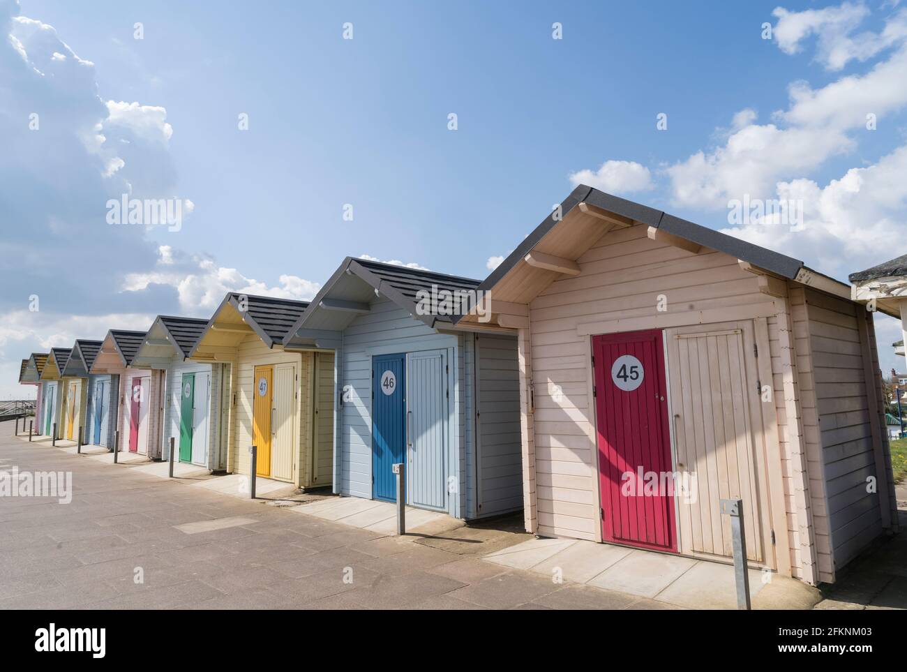 Beach huts Mablethorpe promenade Lincolnshire Stock Photo - Alamy