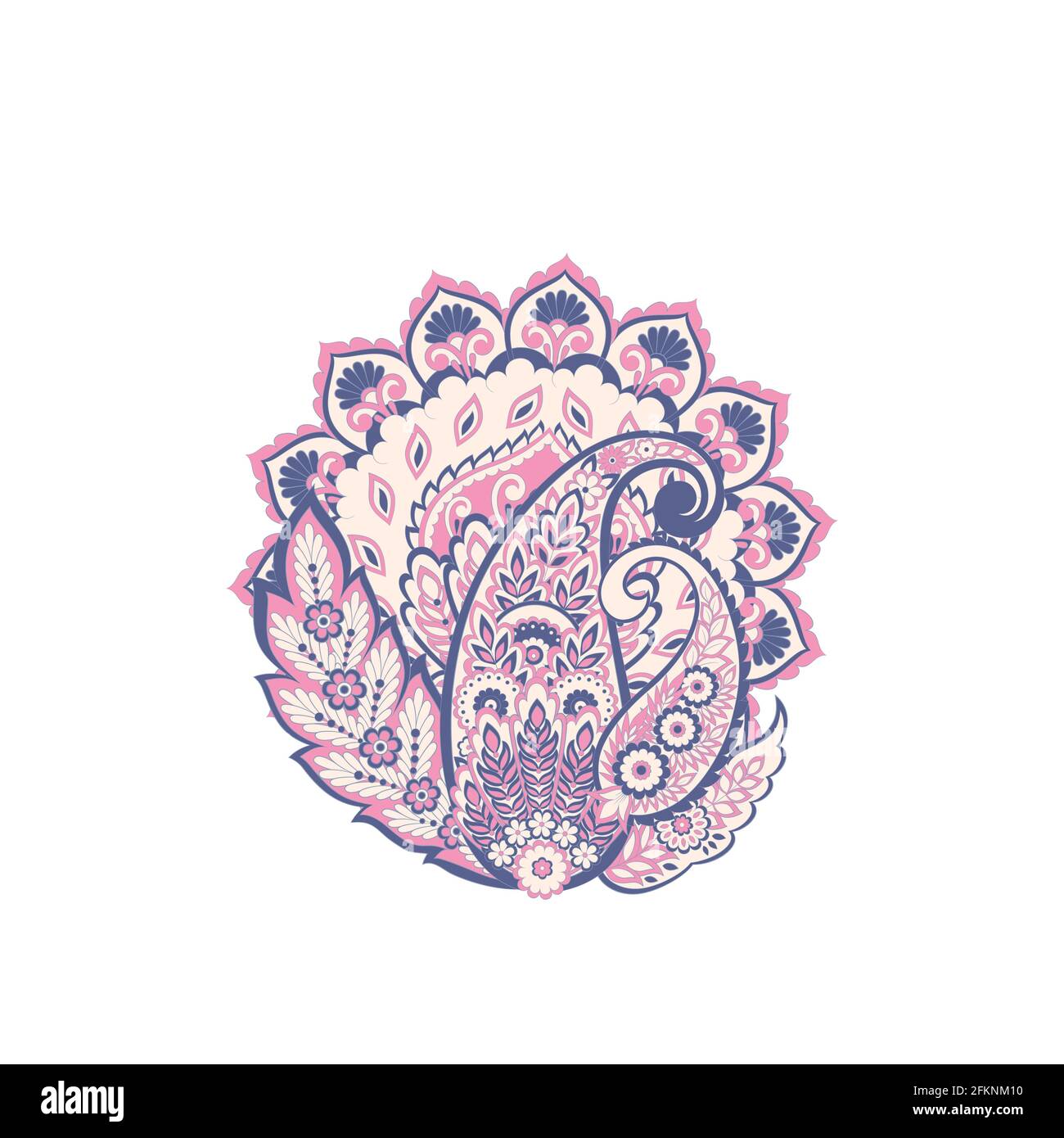 Floral Paisley colorful vector ornament. Isolated Pattern Stock Vector ...