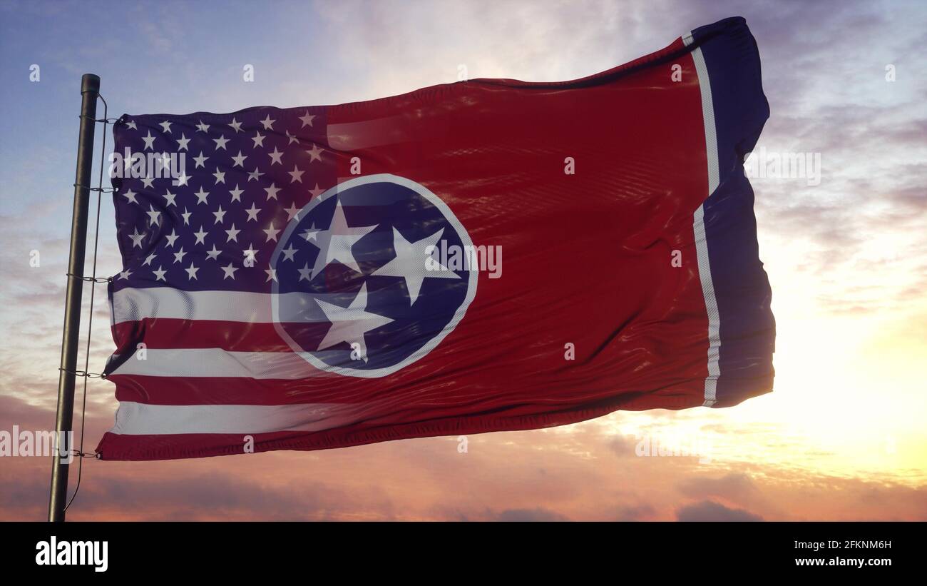 Usa tennessee mixed flag waving hi-res stock photography and images - Alamy
