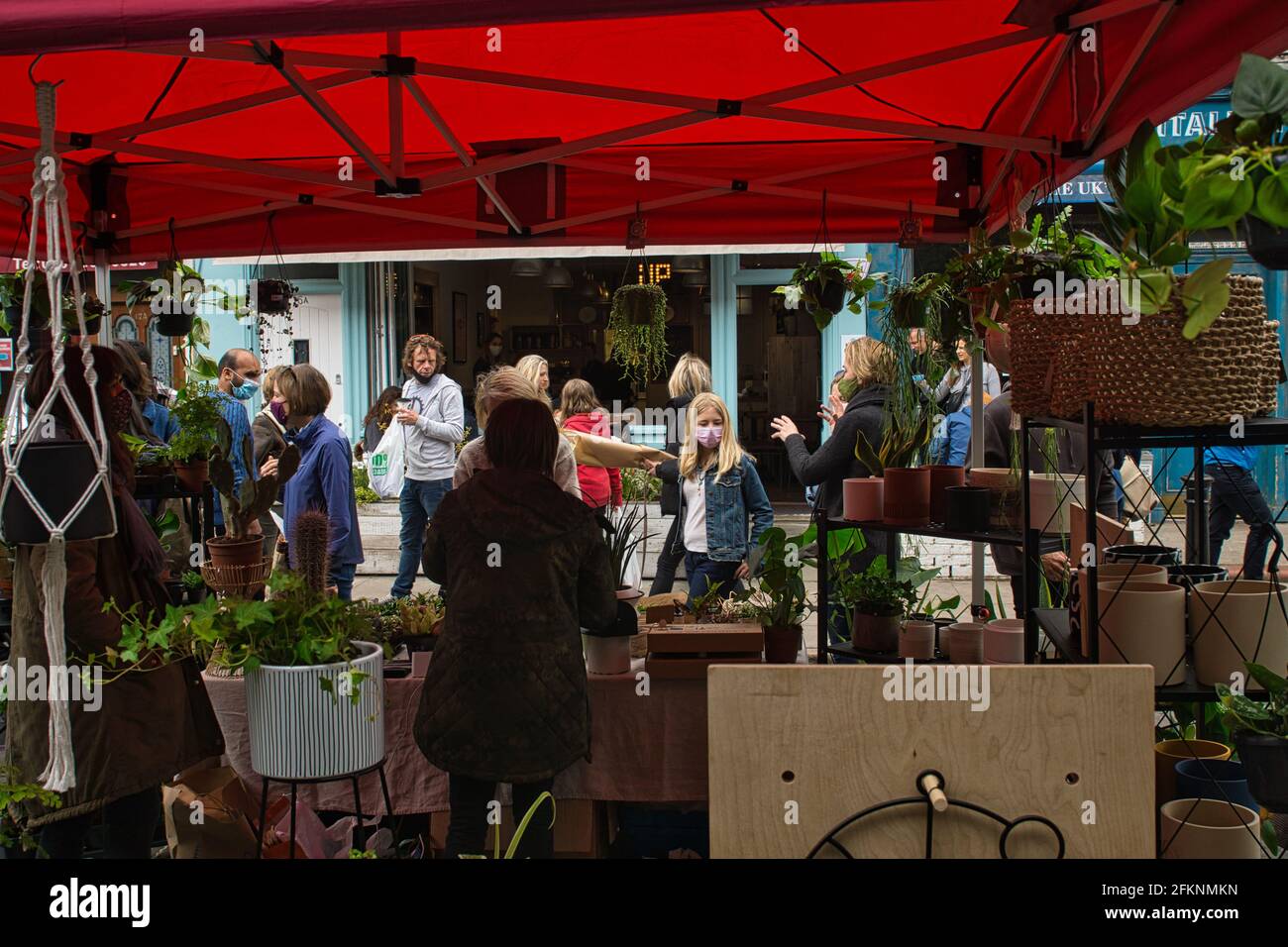 London, UK. 2nd May, 2021. Chiswick's monthly Sunday flower market ...