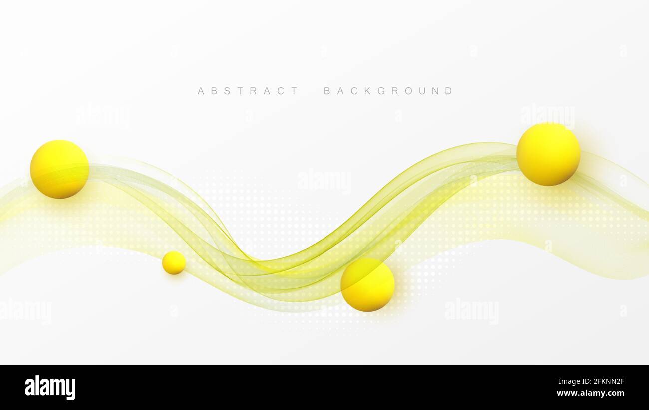 Vector abstract yellow curved lines background.Wave flow background ...