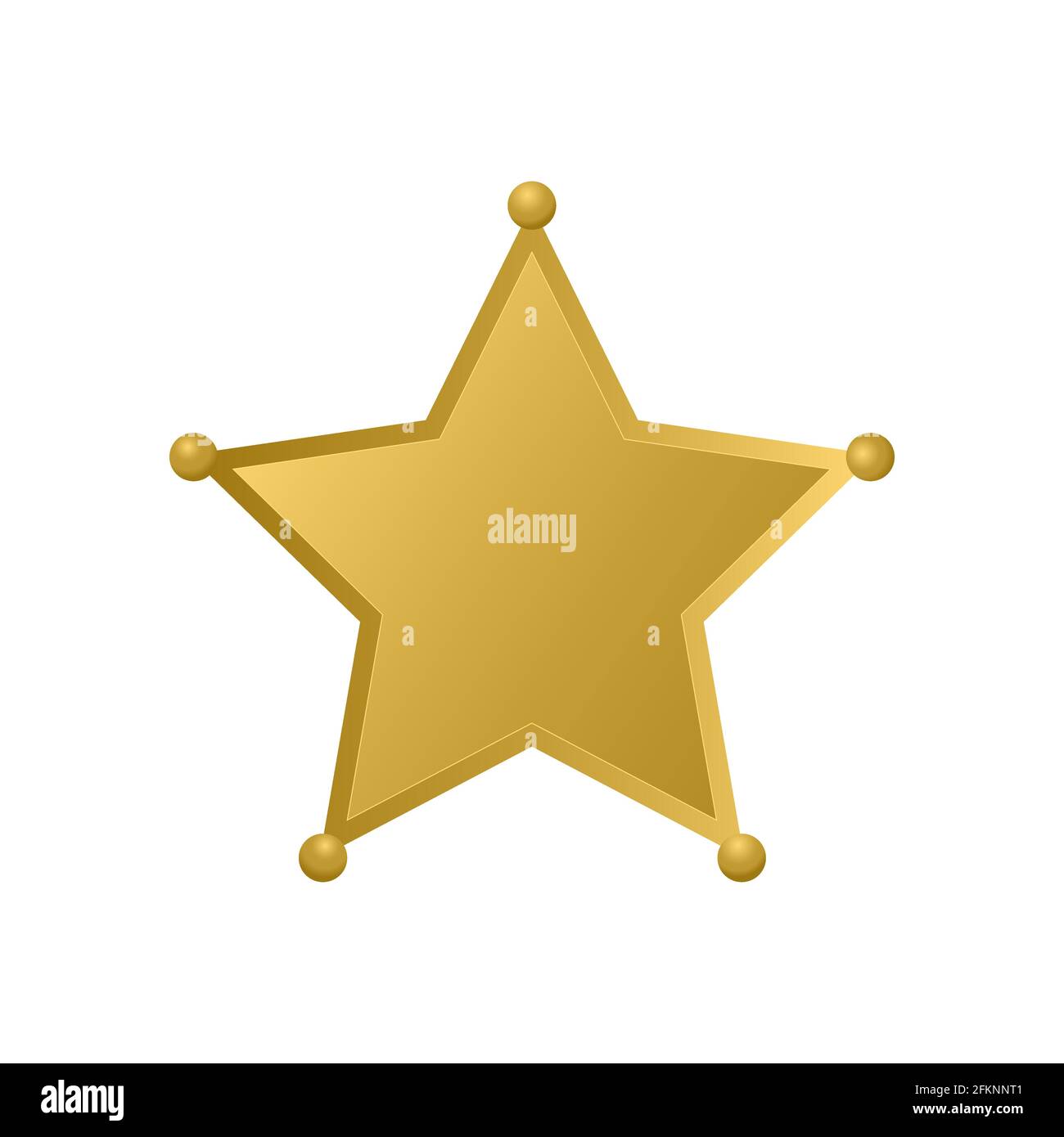 Gold Sheriff star isolated on white background. Police badge vector ...