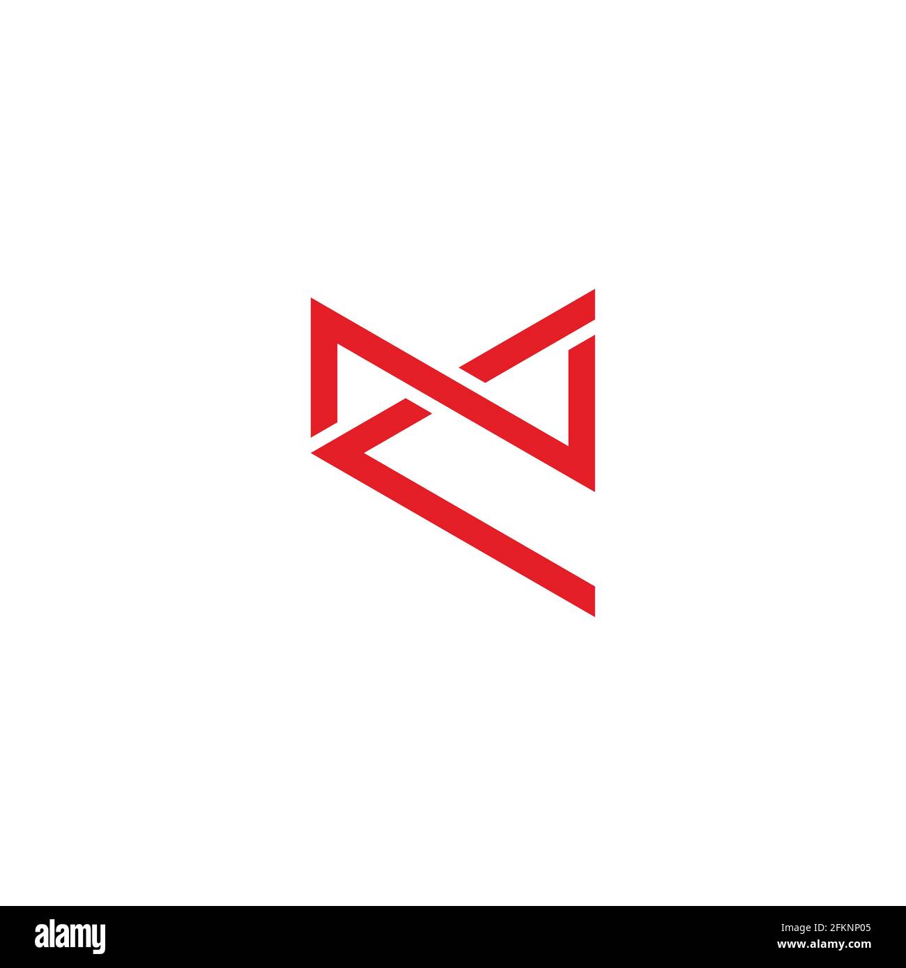 letter nc simple overlapping flat line geometric logo vector Stock ...