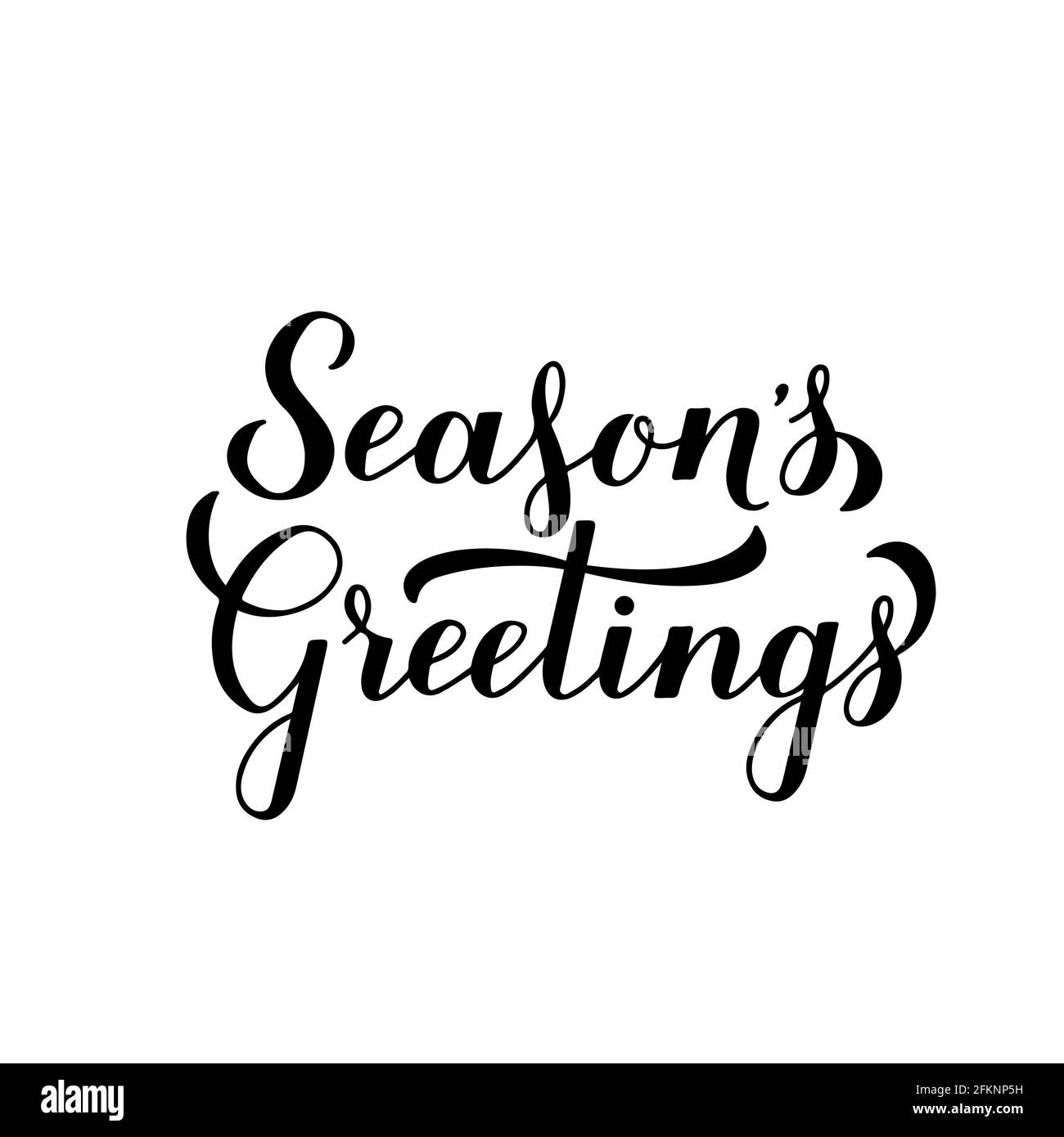 Season s Greetings calligraphy hand lettering isolated on white. Merry ...