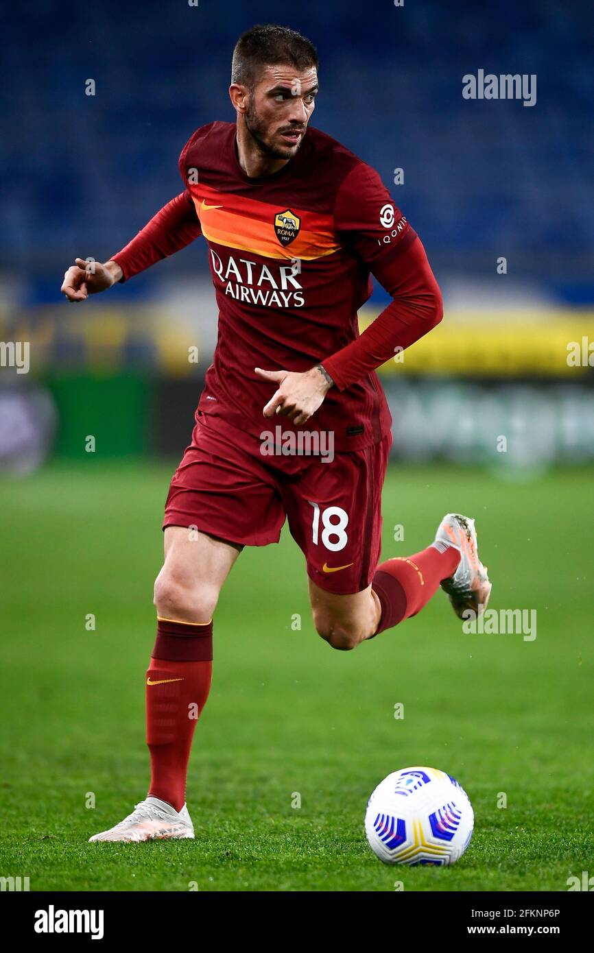 Genoa, Italy. 02 May 2021. Davide Santon of AS Roma in action during ...