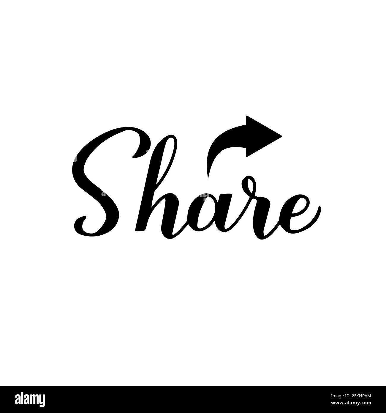 Share calligraphy hand lettering isolated on white. Vector template for ...