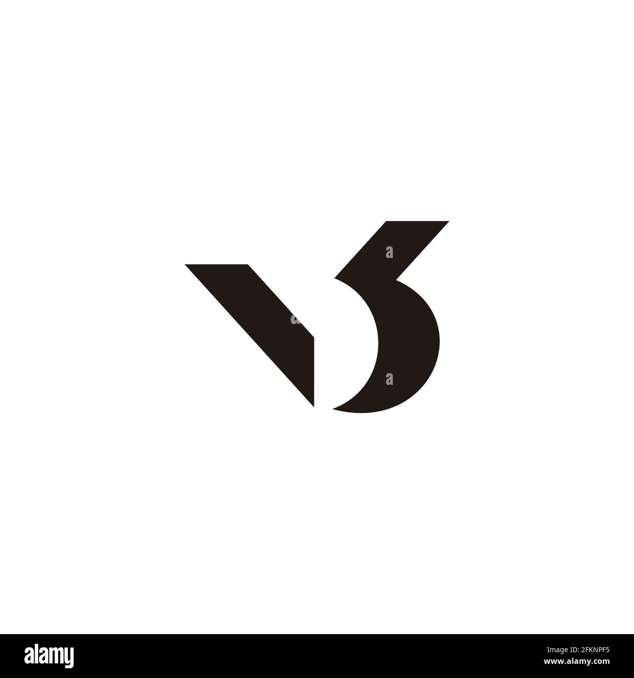 letter vb simple geometric curve straight line design logo vector Stock ...