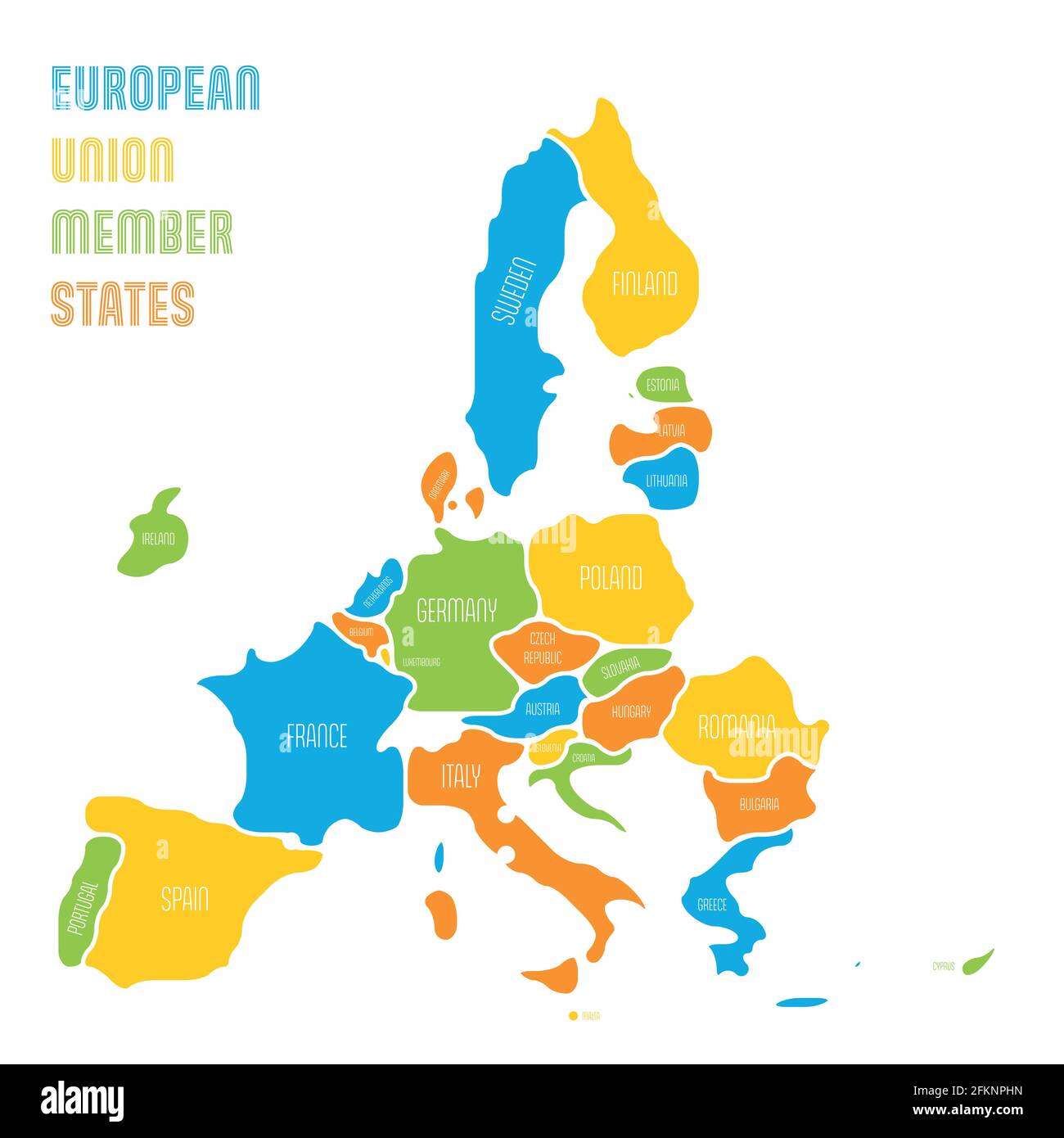 Simplified smooth map of EU Stock Vector Image & Art - Alamy
