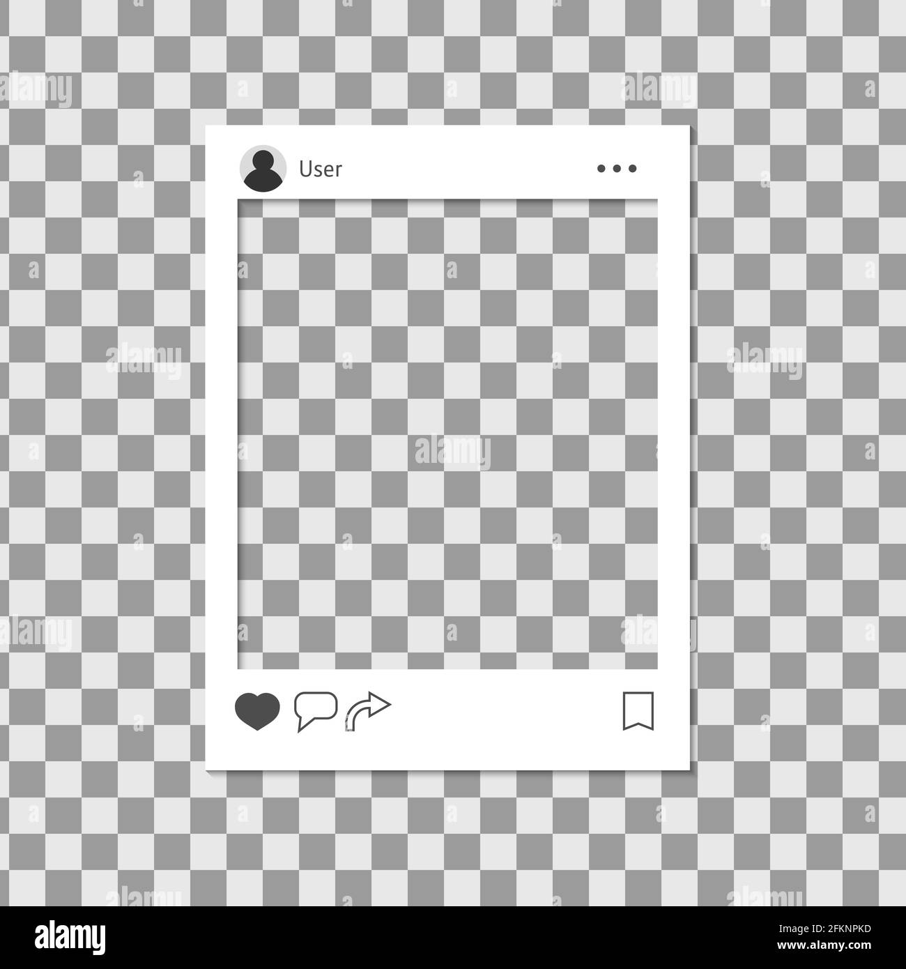 Photo frame isolated on transparent background. Social media post ...
