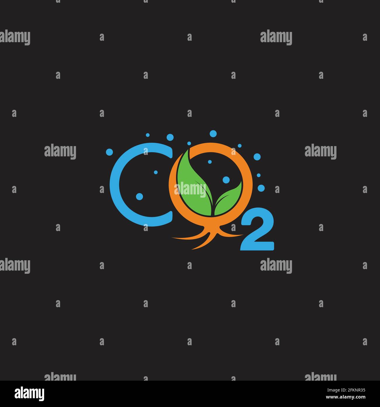 text co2 plant soil blue water symbol logo vector Stock Vector Image ...