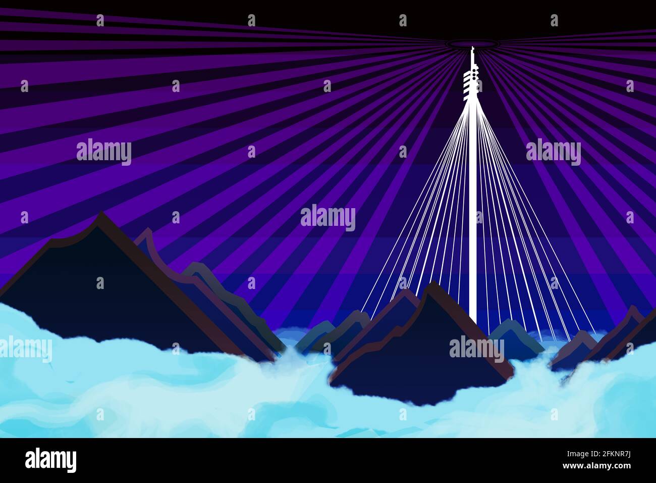 Colorful abstract art piece that shows an designed environment and ...