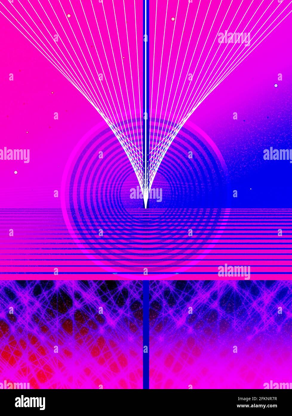 Colorful abstract art piece that shows an designed environment and ...