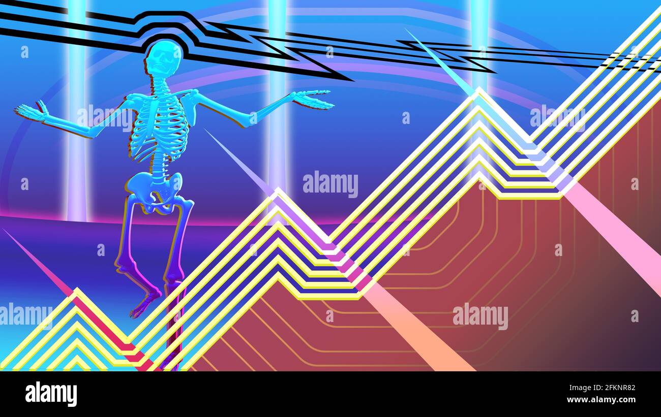 Colorful abstract art piece that shows an designed environment and ...