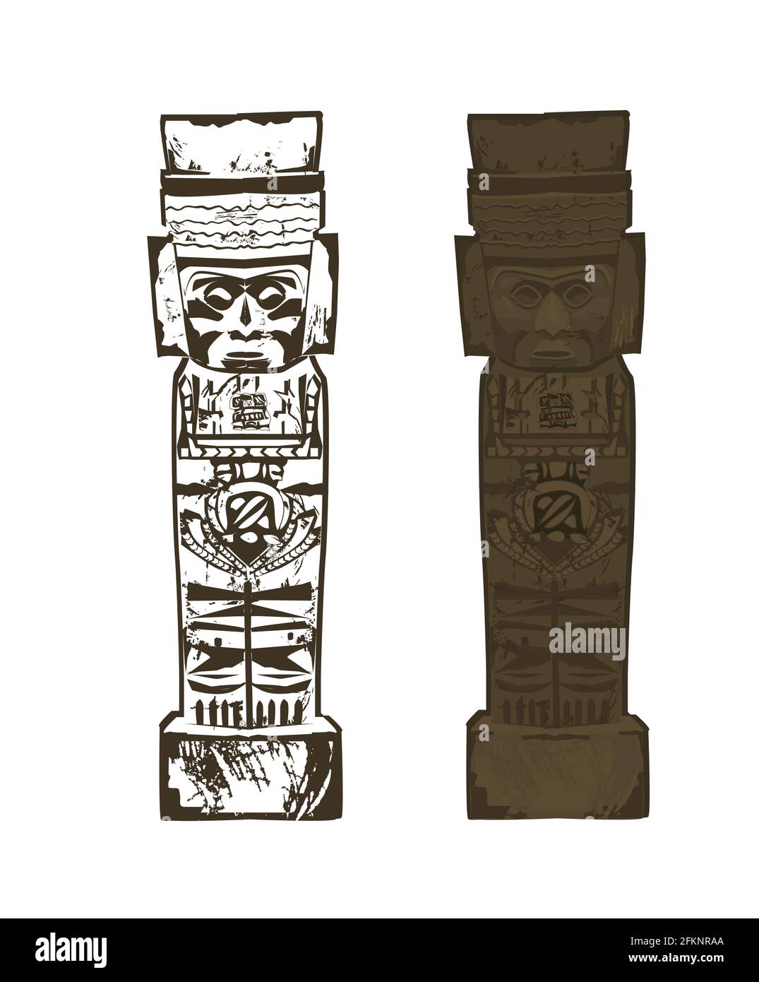 Ancient Mayan figurine. Vector illustration Stock Vector Image & Art ...