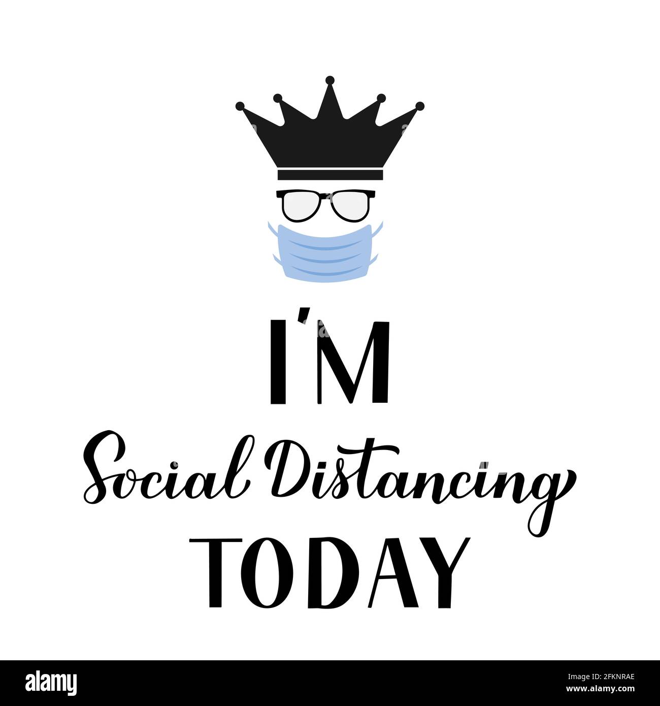 Funny quarantine social distancing card with calligraphy hand lettering ...