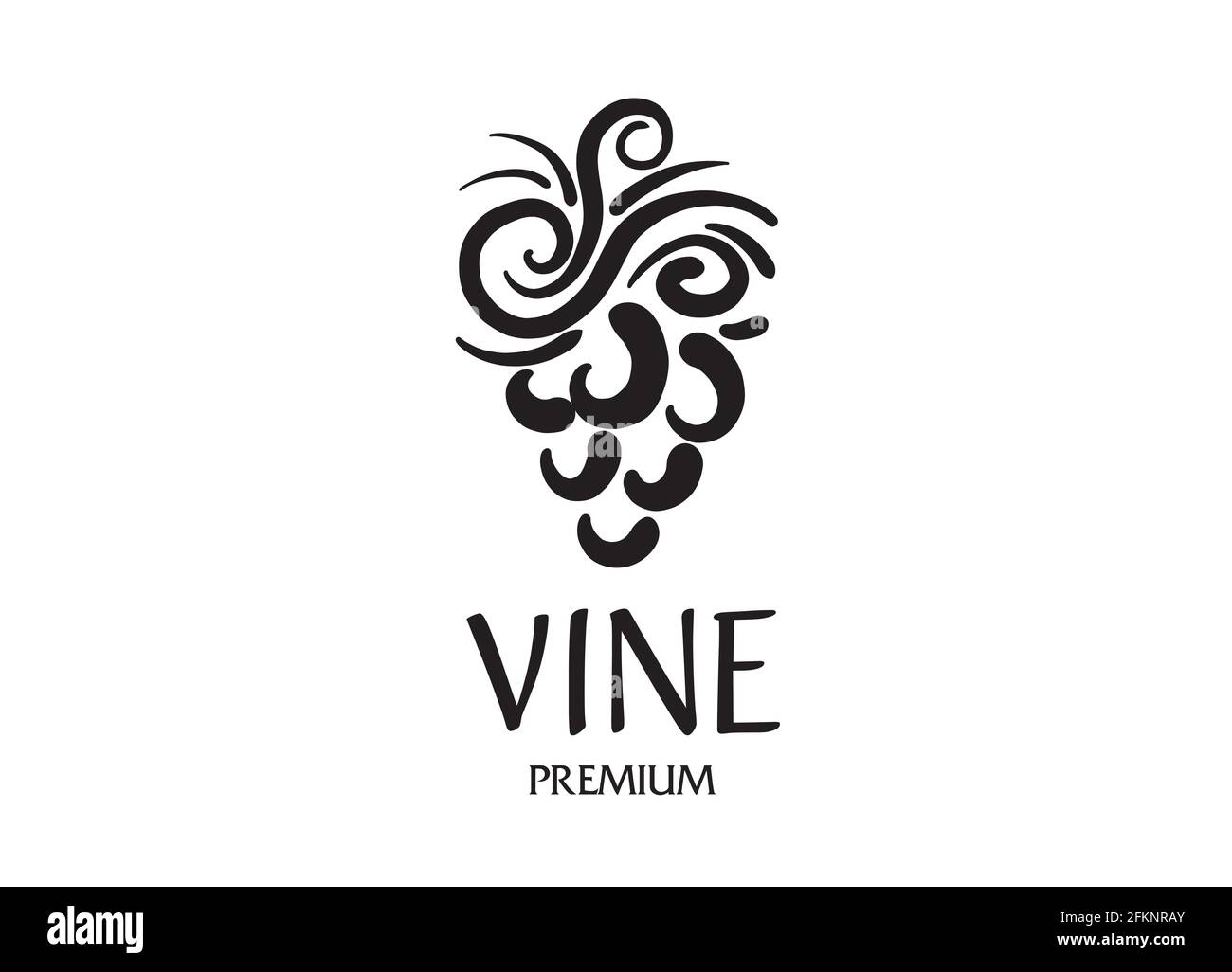 Vector logo drawn by hand. Bunch of grapes for making wine Stock Vector ...