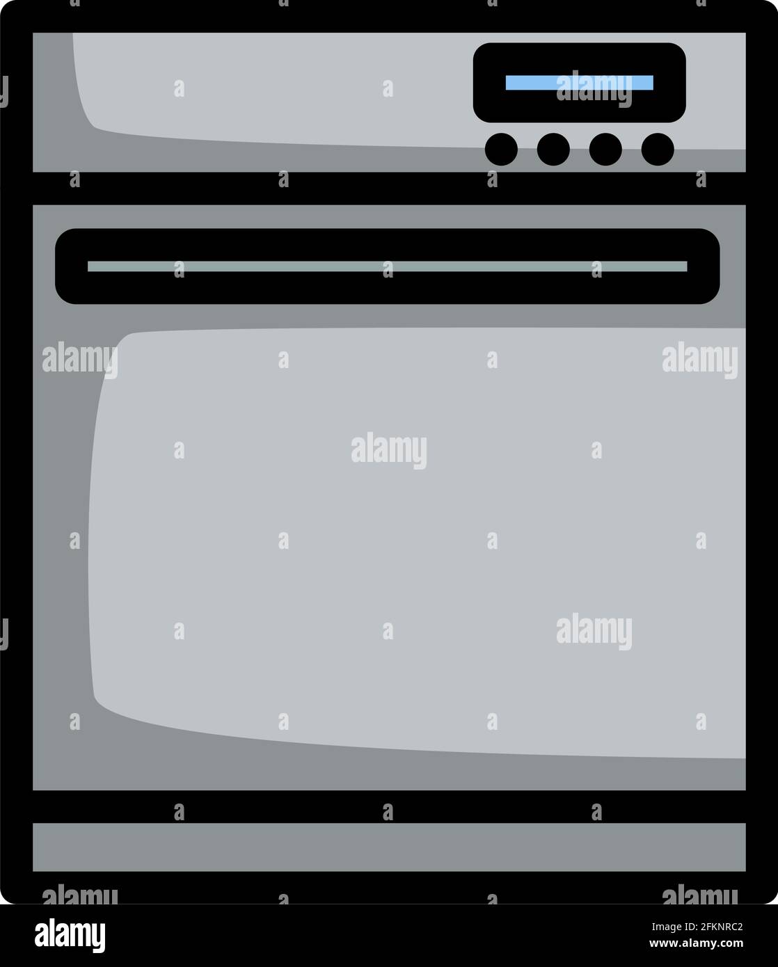 Kitchen Dishwasher Machine Icon. Editable Bold Outline With Color Fill ...