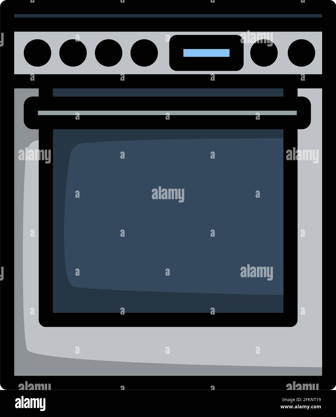 Kitchen Main Stove Unit Icon. Editable Bold Outline With Color Fill ...