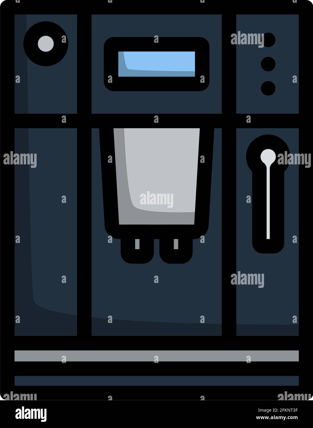 Kitchen Coffee Machine Icon. Editable Bold Outline With Color Fill ...