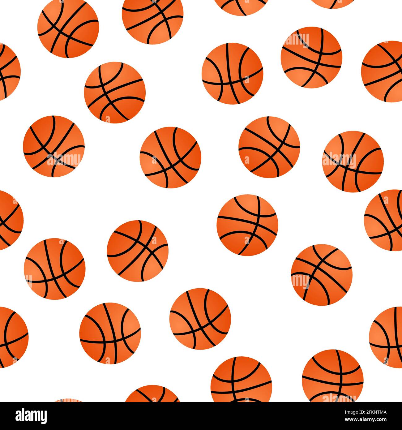 Orange basket balls on white background. Basketball seamless pattern ...