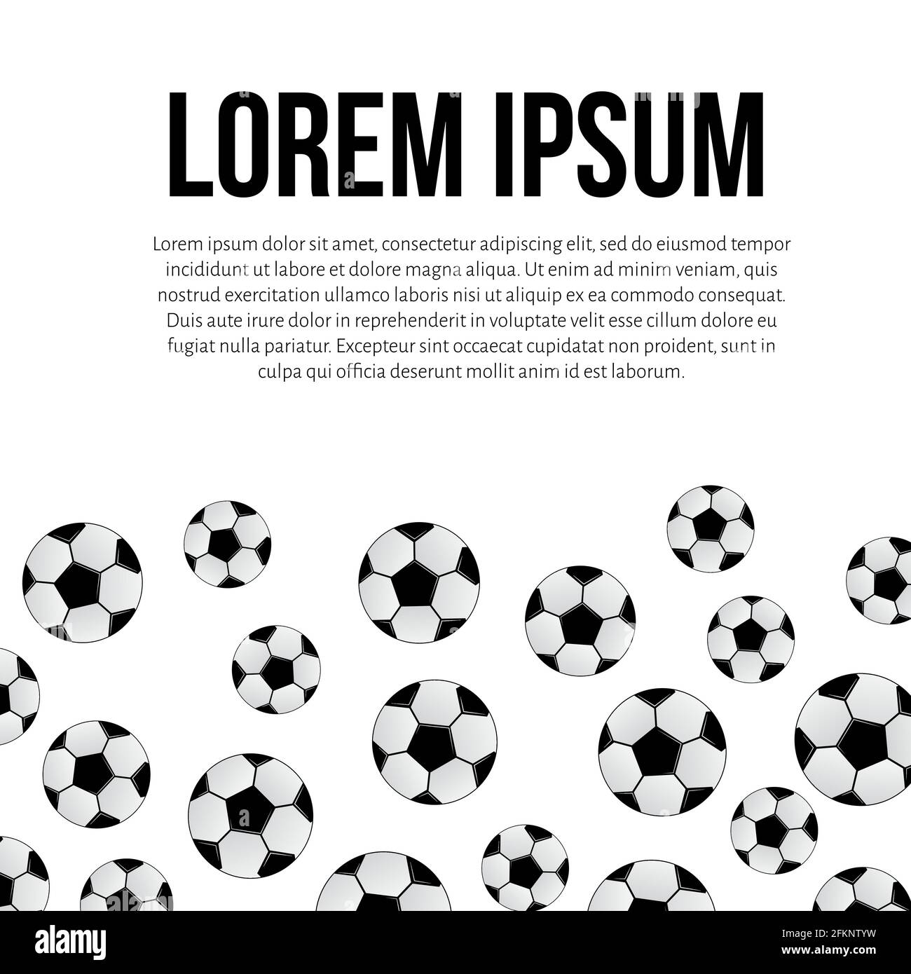 Soccer balls scattered on white background. Sports concept. Football ...