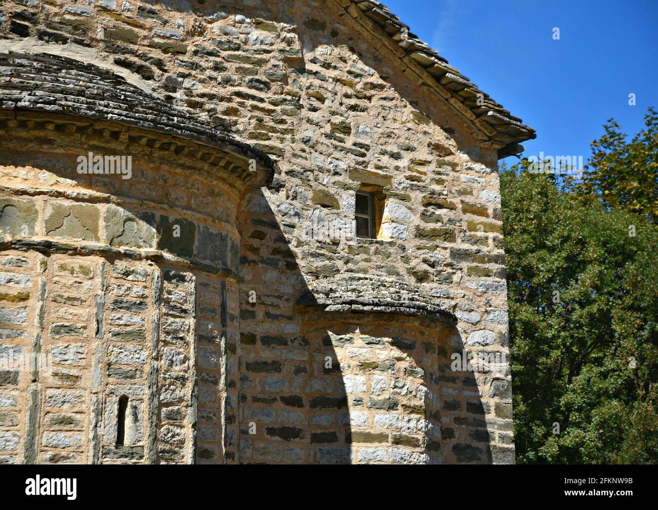 Ancient stone built Greek Orthodox church in Mikro Papigo, a ...