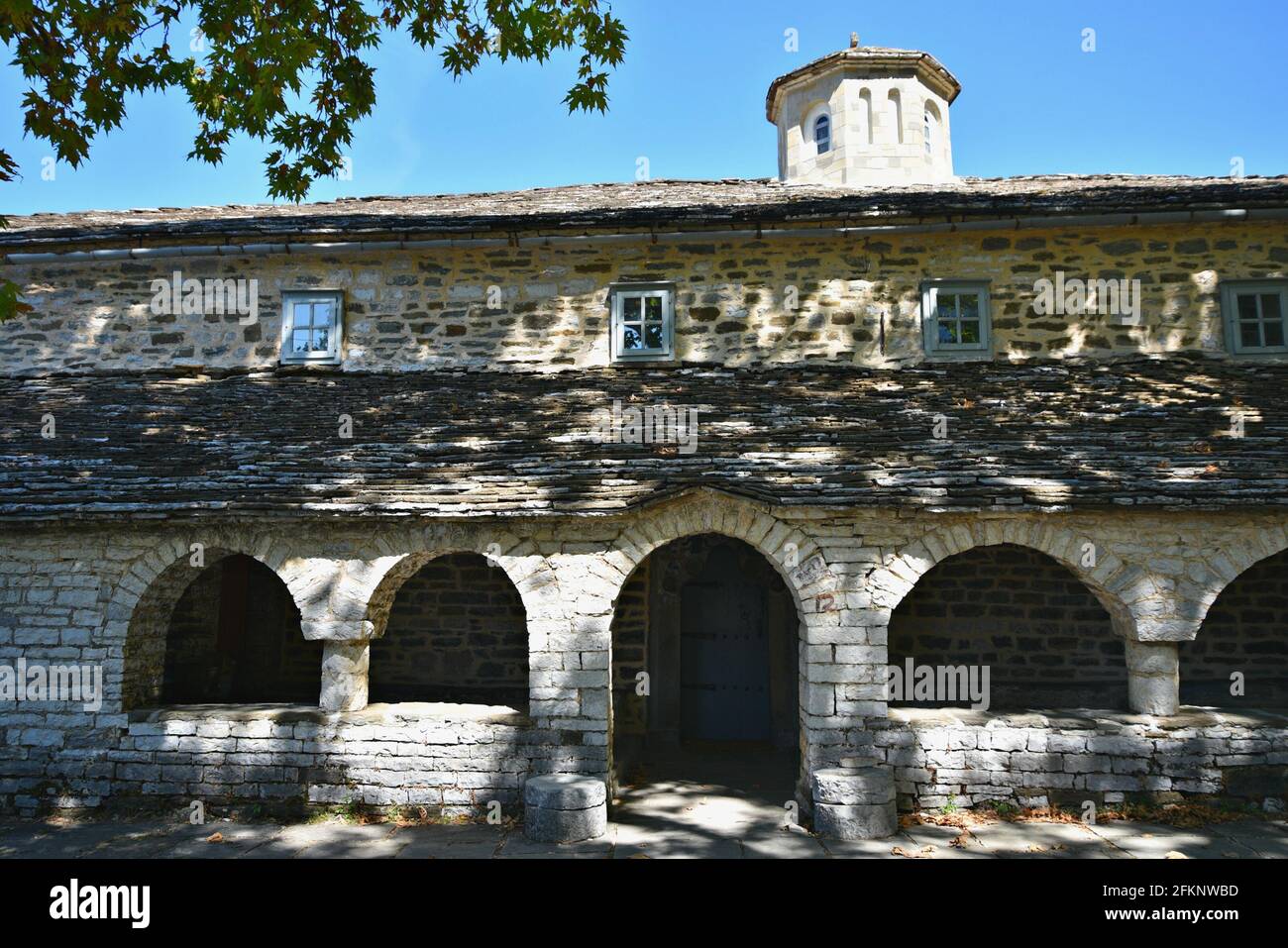 Exterior view of Taxiarches, an ancient stone built Greek Orthodox ...