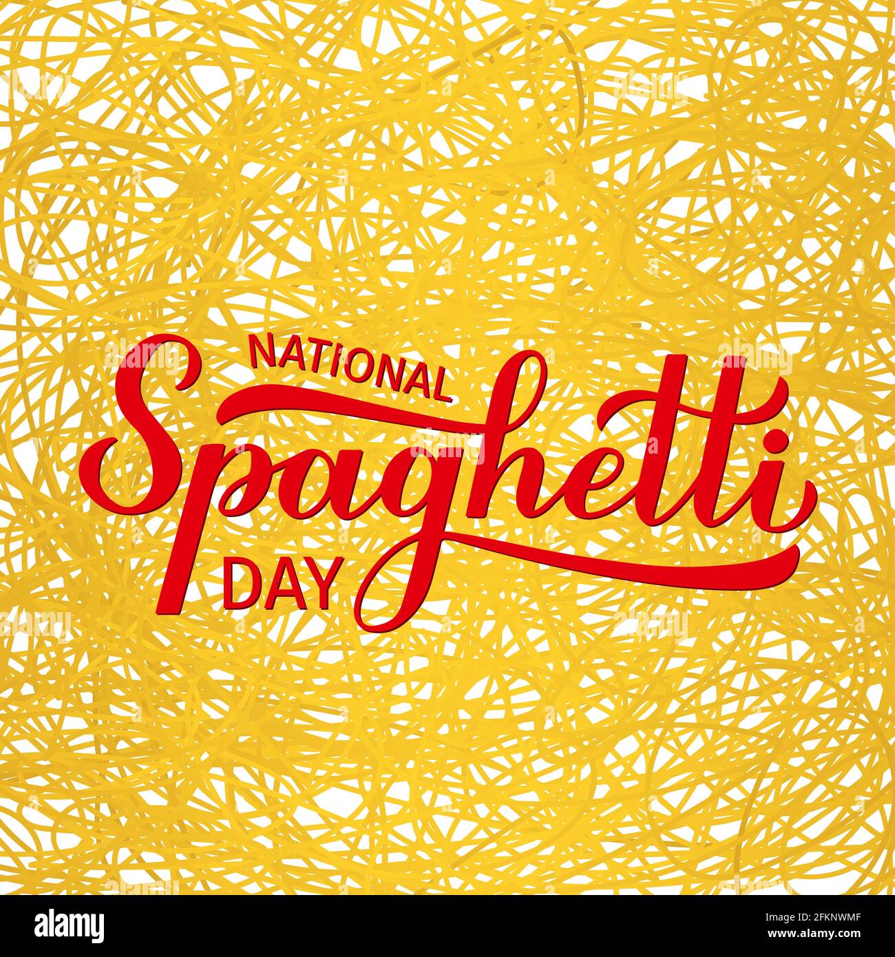 National Spaghetti Day calligraphy hand lettering. Easy to edit vector ...