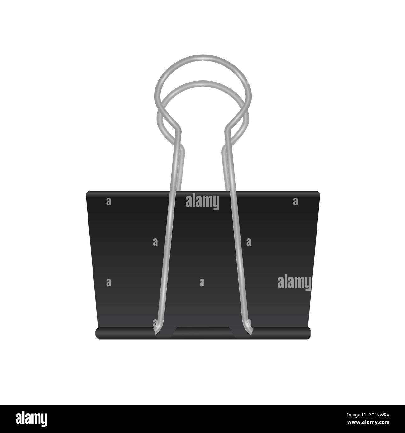 Realistic binder clip isolated on white background. Black metal paper ...