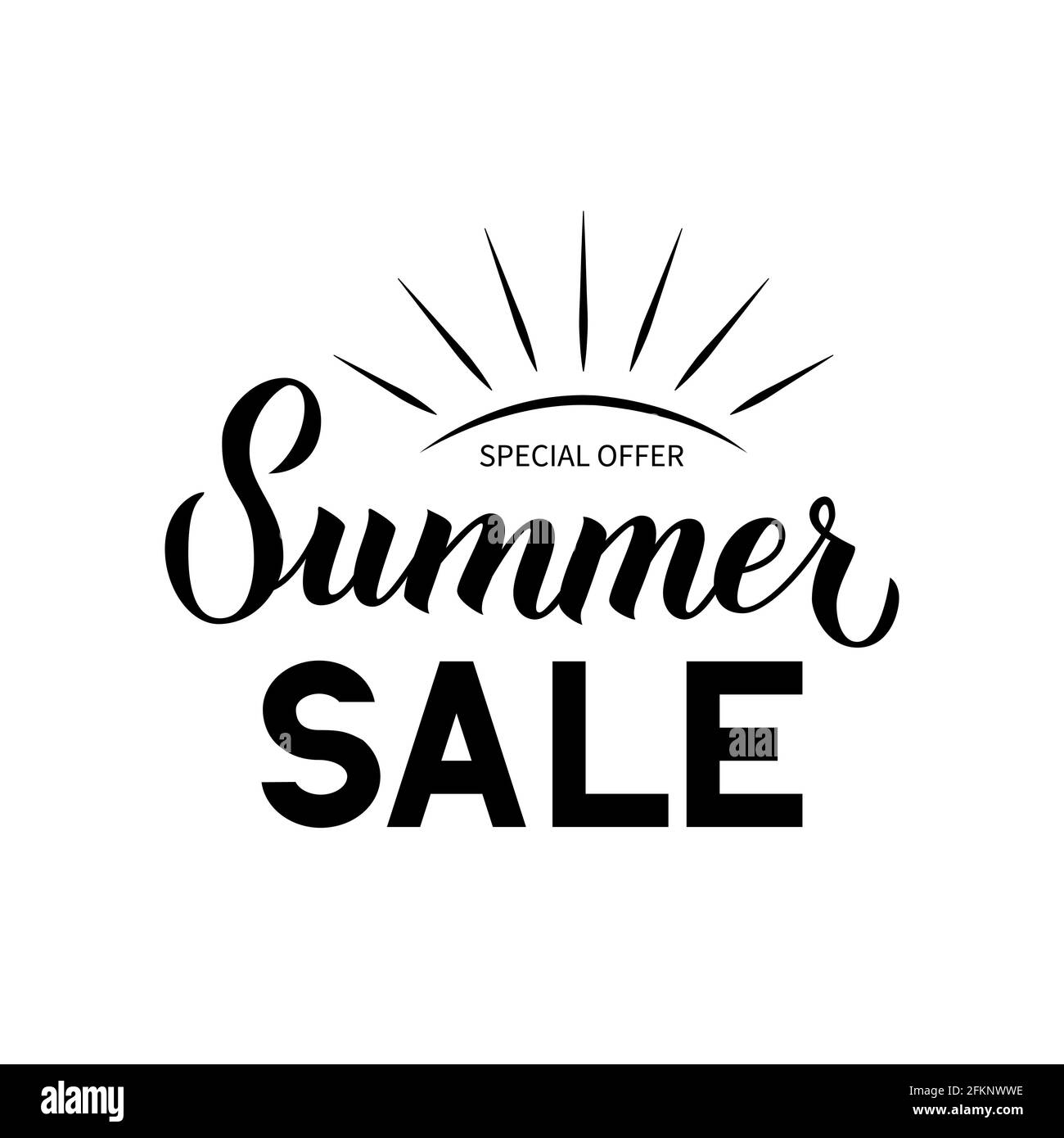 Summer Sale calligraphy hand lettering isolated on white. Discount ...