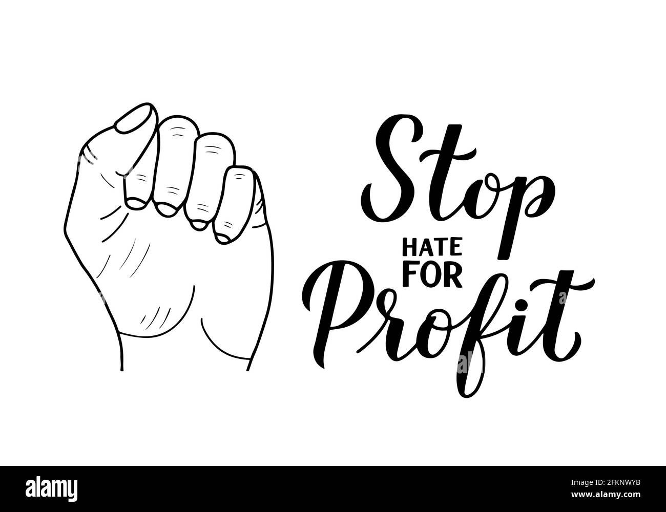 Stop Hate for Profit calligraphy hand lettering isolated on white ...