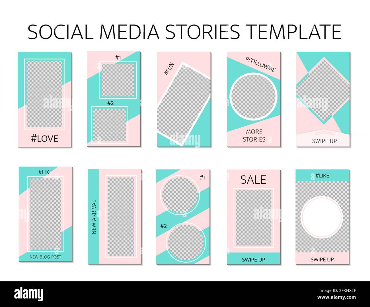 Social media stories template. Set of 10 story layout for bloggers and ...