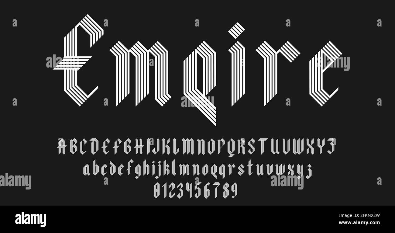 Blackletter gothic font Stock Vector Images - Alamy