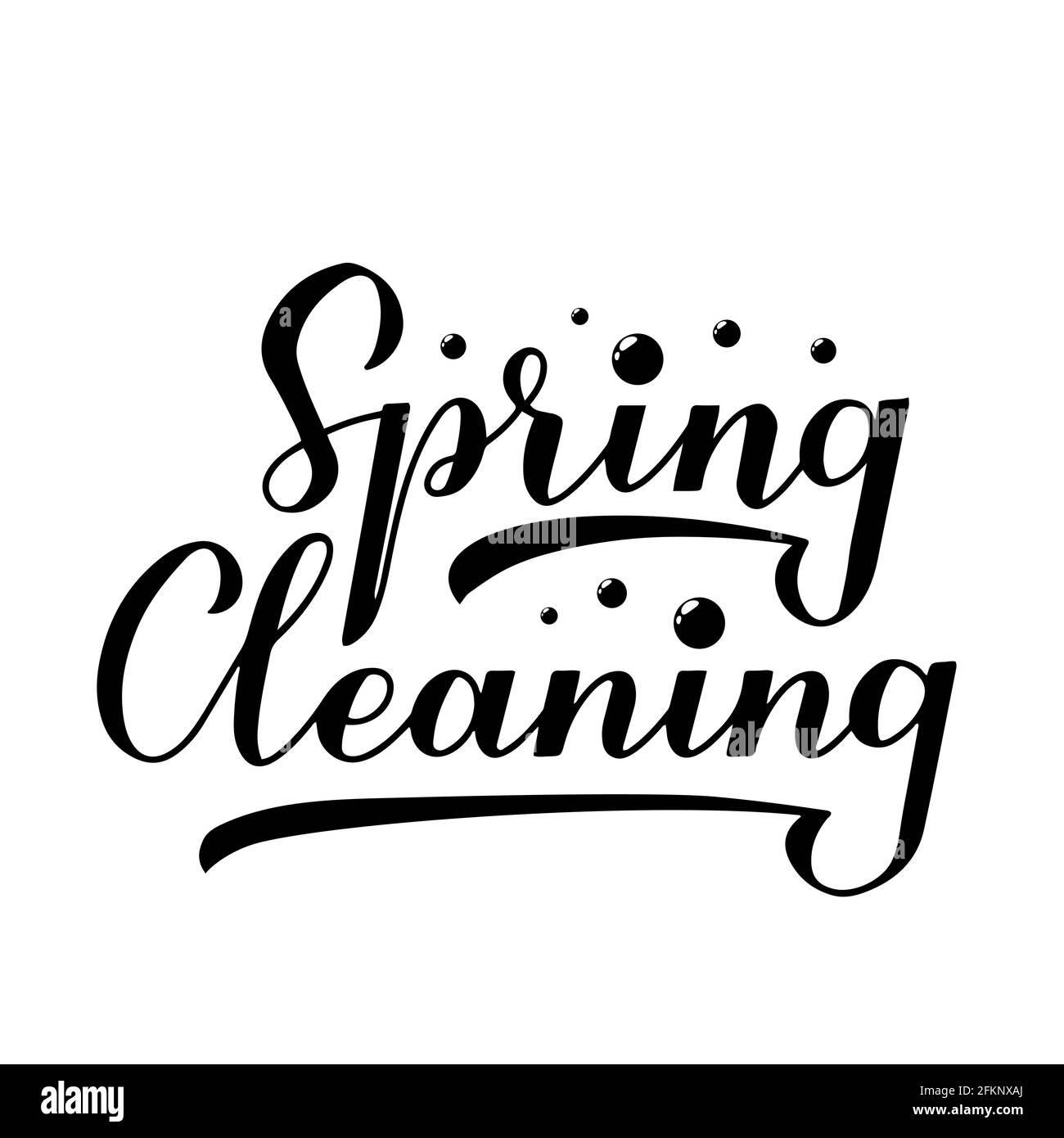 Spring cleaning calligraphy hand lettering isolated on white. Easy to ...