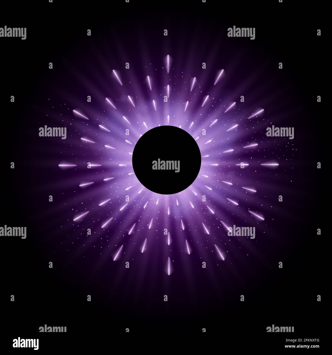 Purple burst with sparkle rays and lens flare effect. Glowing stars ...