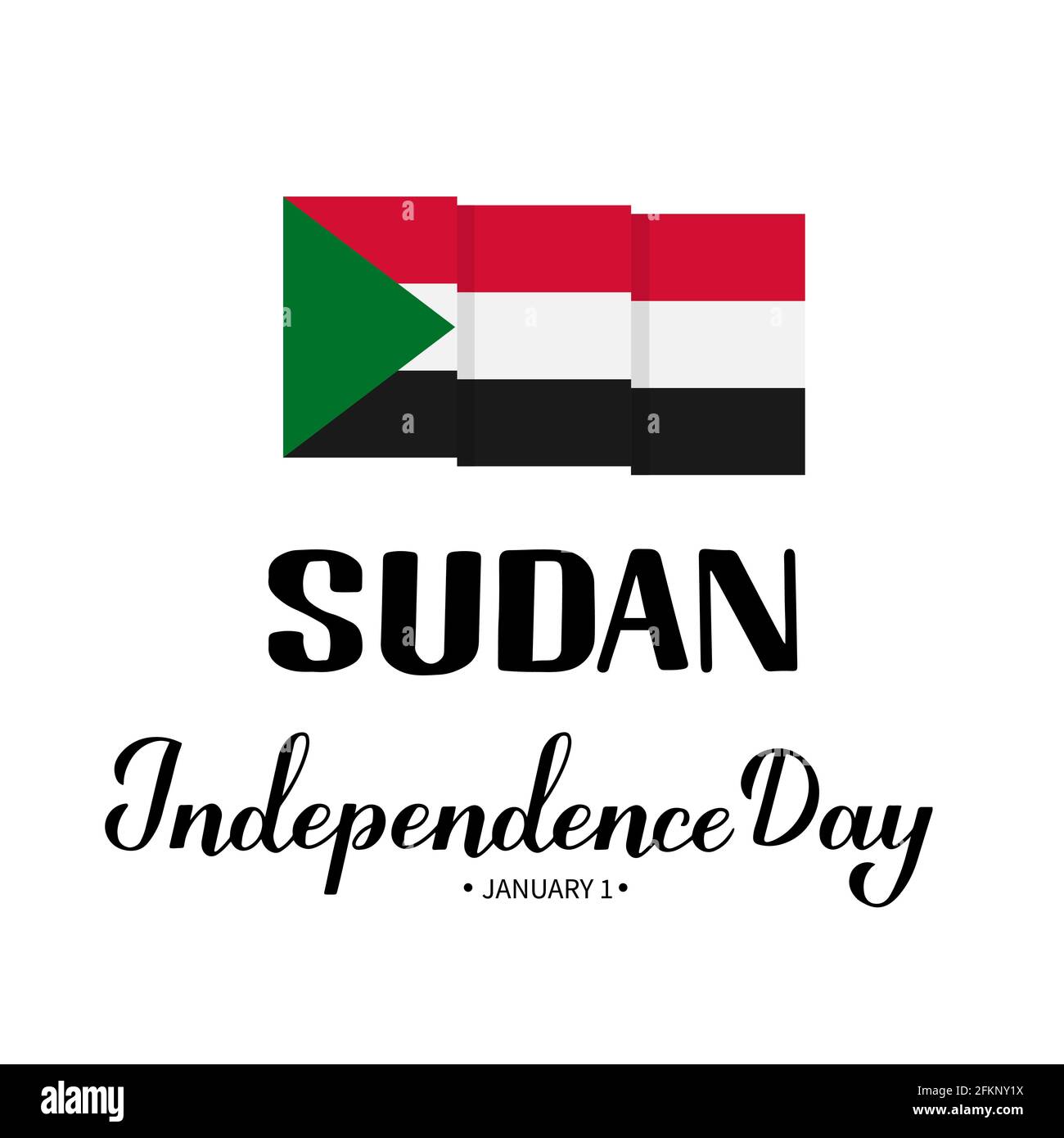 Sudan Independence Day. National holiday celebrate on January 1. Easy ...