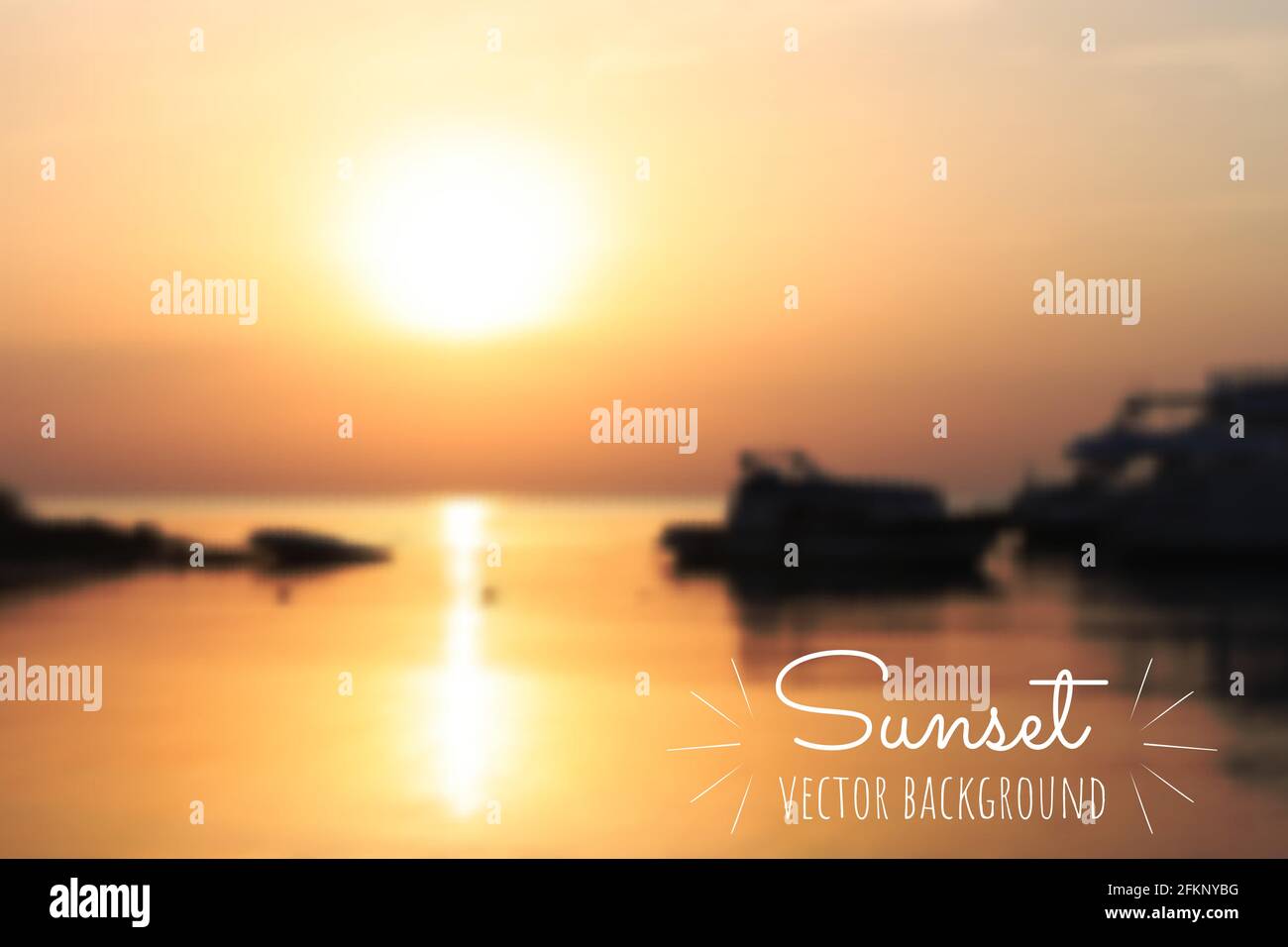 Beautiful summer sunrise or sunset on the sea. Blurred defocused ...