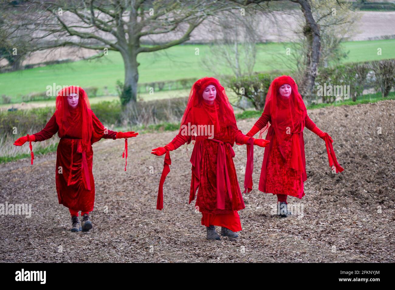 Aylesbury Vale, UK. 12th April, 2021. Red Rebels did a performance in ...