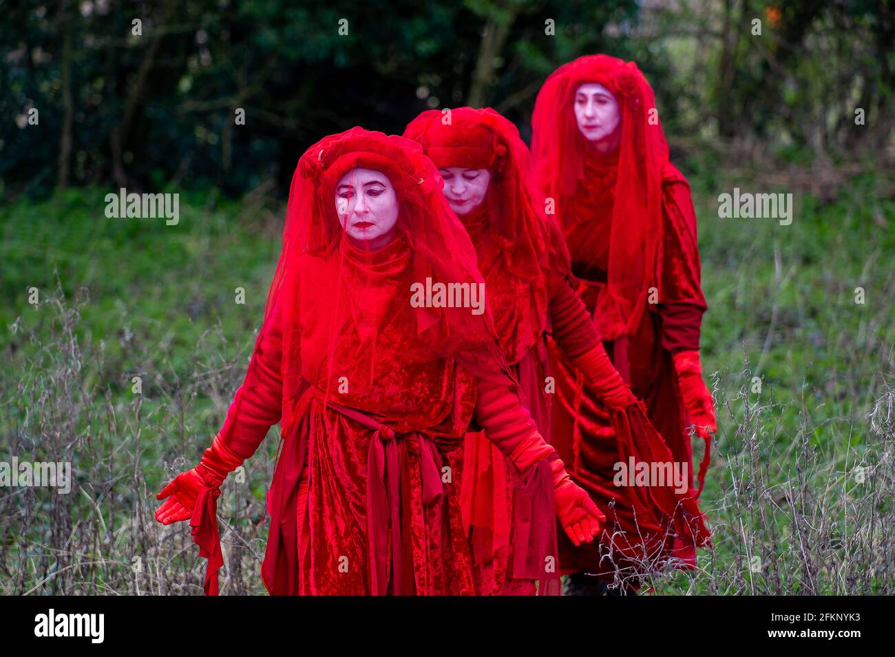 Aylesbury Vale, UK. 12th April, 2021. Red Rebels did a performance in ...